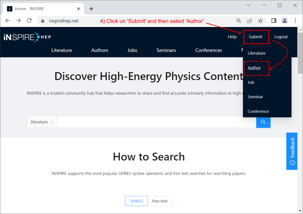 Create an INSPIRE author profile – INSPIRE help